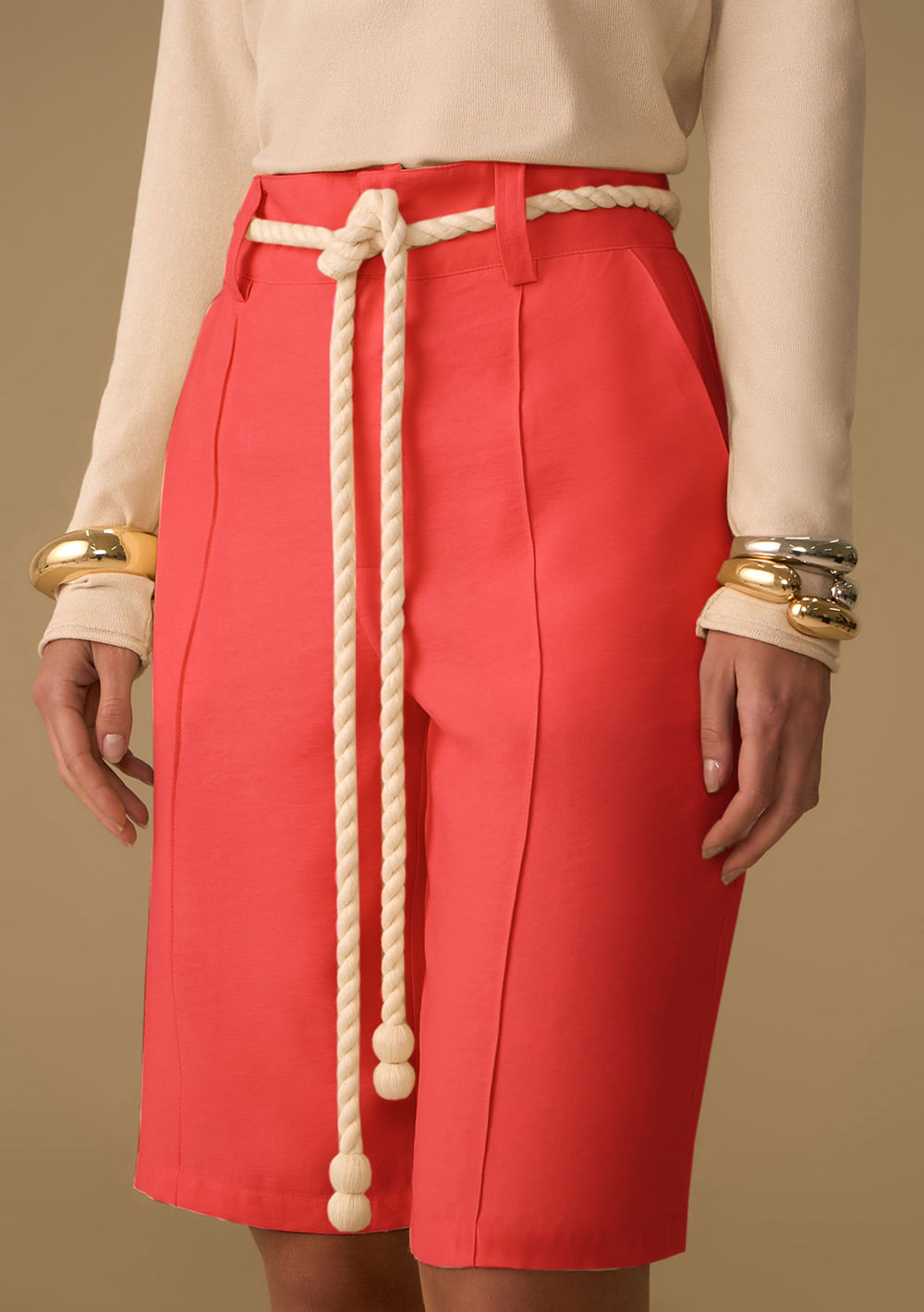 Bermuda Maria.Valentina Reta Alta Vermelho - Maria.Valentina